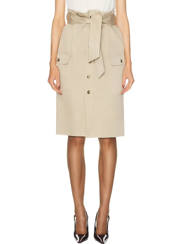 Saint Laurent Button Front Skirt - Royal Beige