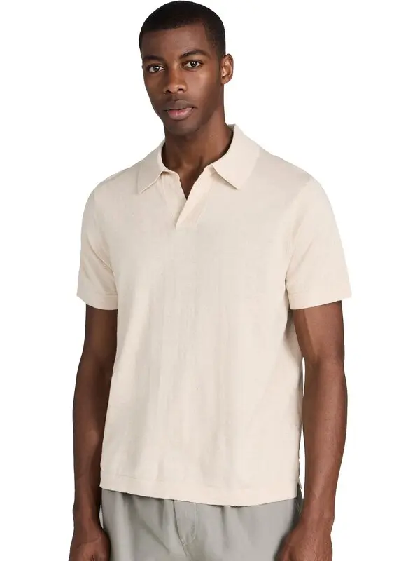 Nn07 Ryan Cotton Linen Polo - Oat