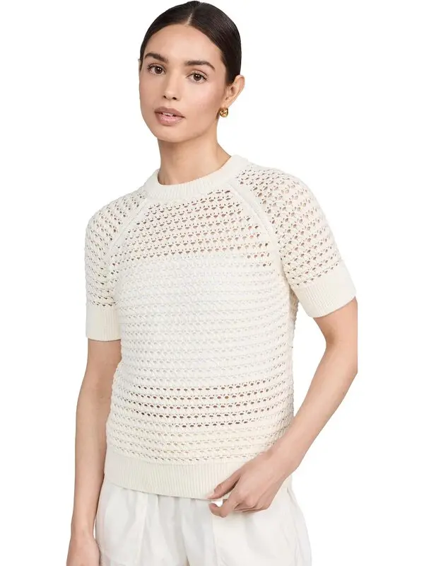 Varley Alva Knit Tee - Egret