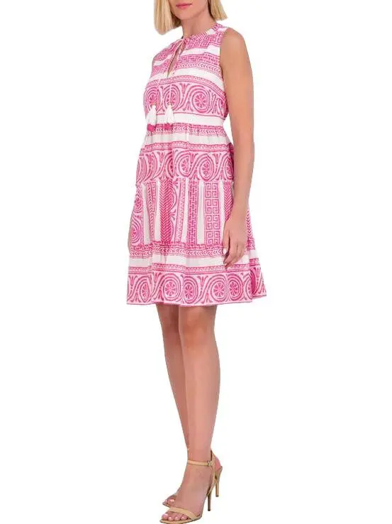 Vince Camuto Geometric Cotton Jacquard Dress - Pink