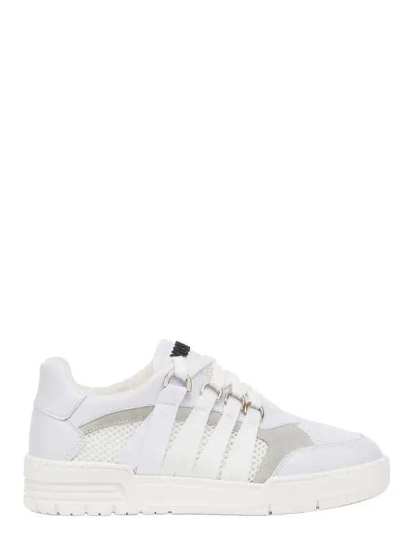 Moschino Tape Leather Sneakers - White
