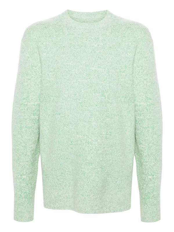 JIL SANDER Marl-knit Wool-blend Jumper - Green
