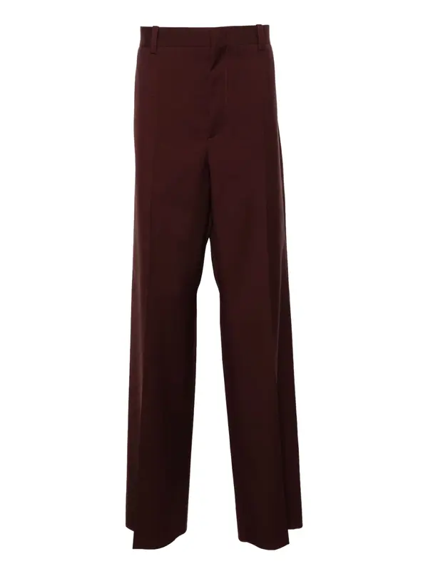 JIL SANDER Tailored Wool Trousers - Red