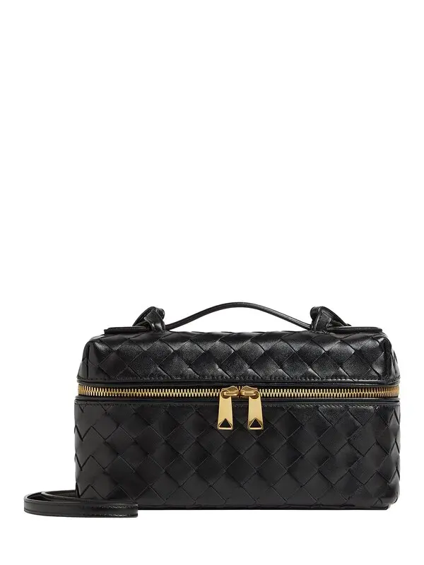 Bottega Veneta Leather Vanity Case Cross-body Bag - Gold