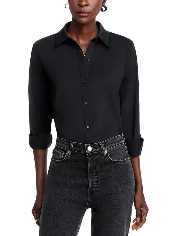 Lyssé Slim Button-up Shirt - Black