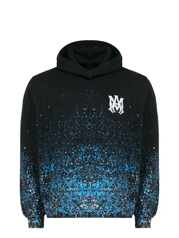 Amiri Crystal Painter Hoodie - Black/blue/crystal White