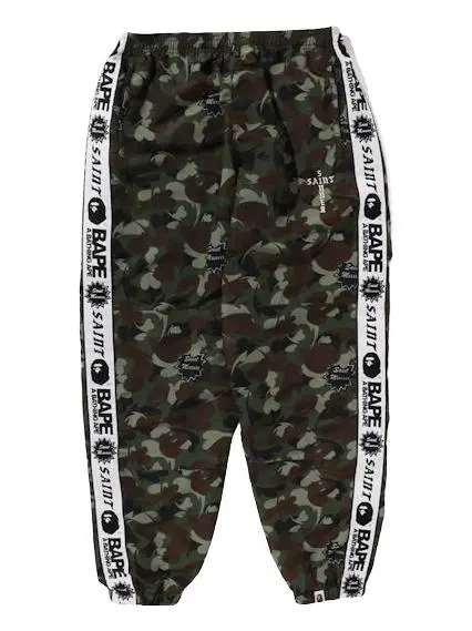 A BATHING APE X Saint Mxxxxxx Heart Camo Track Pants - Olive