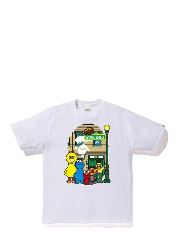 A BATHING APE X Sesame Street Ape Head Tee Shirt - White