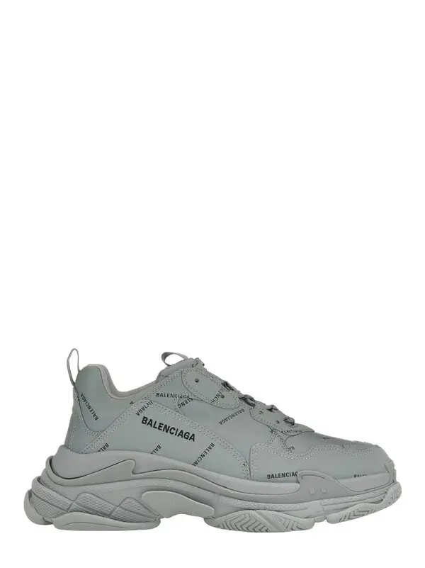 Balenciaga Triple S Allover Logo Sneakers - Grey/black