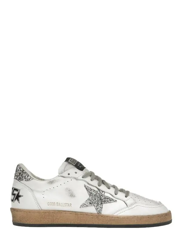 GOLDEN GOOSE Ball Star Glitter Sneakers - White/silver