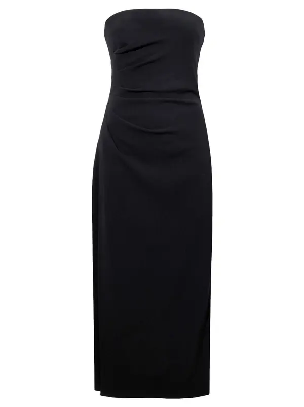 Proenza Schouler Strapless Crepe Midi Dress - Black