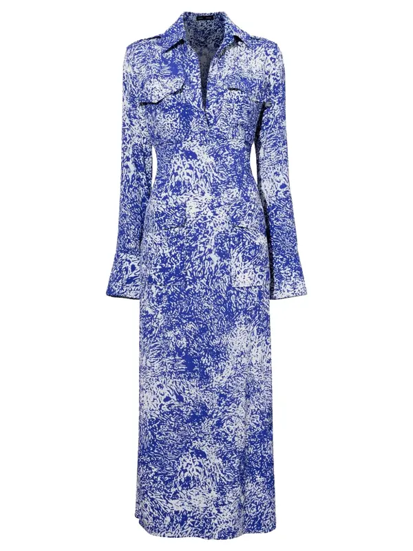 Proenza Schouler Abstract-print Crepe Maxi Dress - Blue