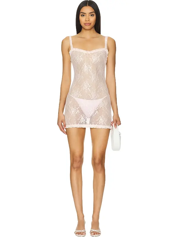 MORE TO COME Jodie Sheer Mini Dress - Blush