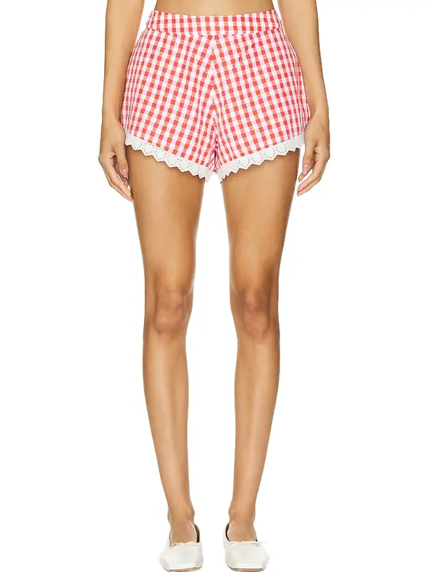 Majorelle Peggy Hot Short - Red & White Check
