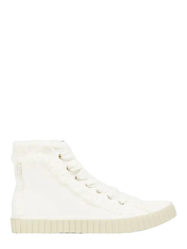 Zimmermann Frayed Canvas High-top Sneakers - Off-white
