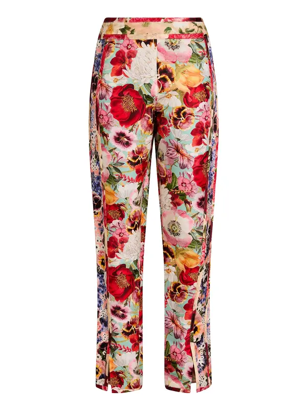 Zimmermann Floral-print Linen And Silk-blend Straight-leg Pants - Red