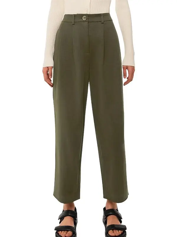 Whistles Bethany Barrel Leg Trousers - Khaki