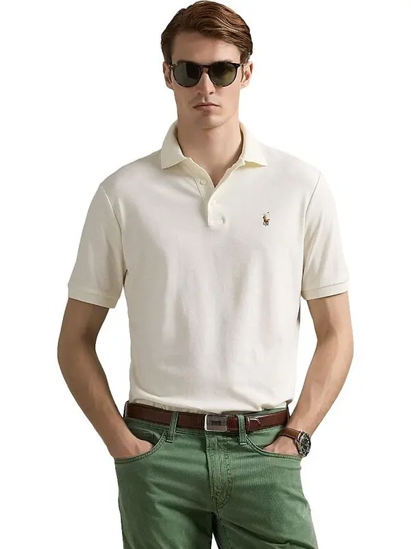 Polo Ralph Lauren Classic Fit Soft Cotton Polo Shirt - Pale Cream