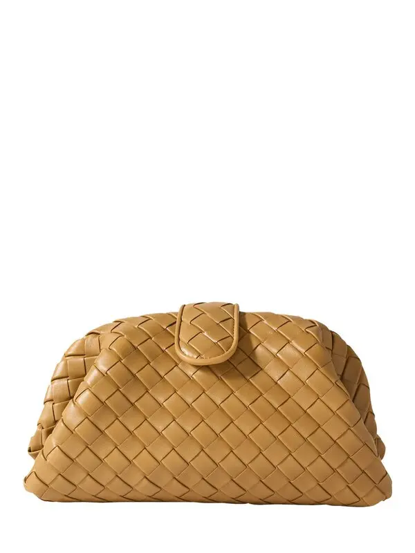 Bottega Veneta Intrecciato Leather Clutch - Brown