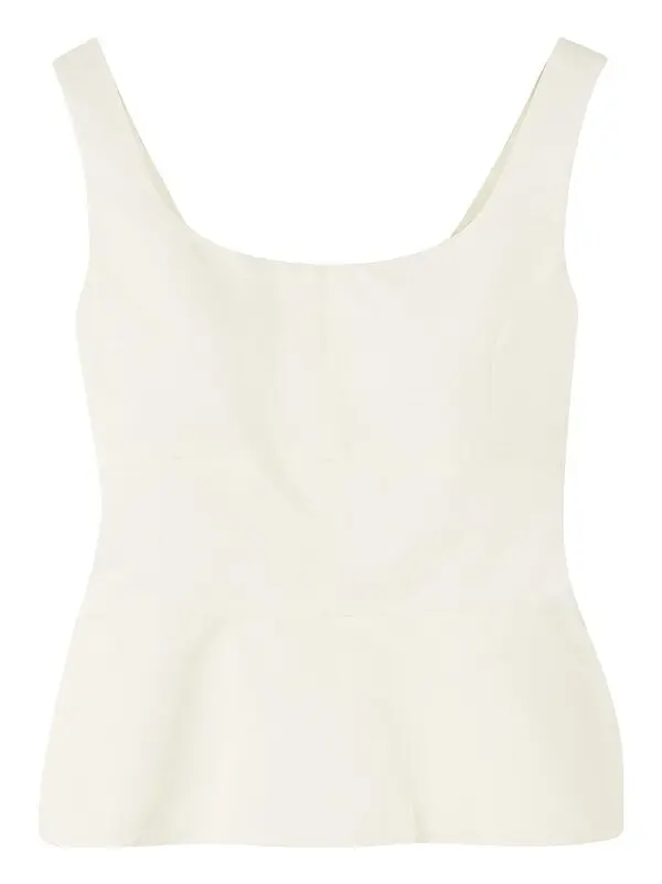 Libertine Faille Peplum Top - Neutrals