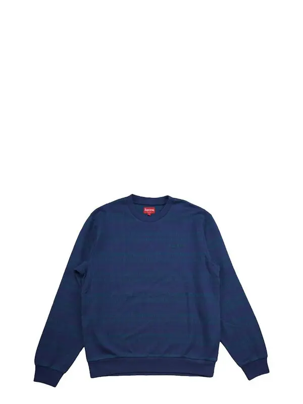 Supreme Dash Stripe Crewneck Sweatshirt - Navy Blue