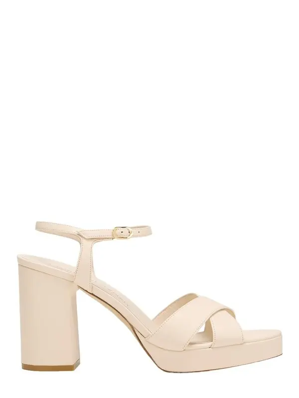 STUART WEITZMAN Dayna Leather Platform Sandals - Seashell