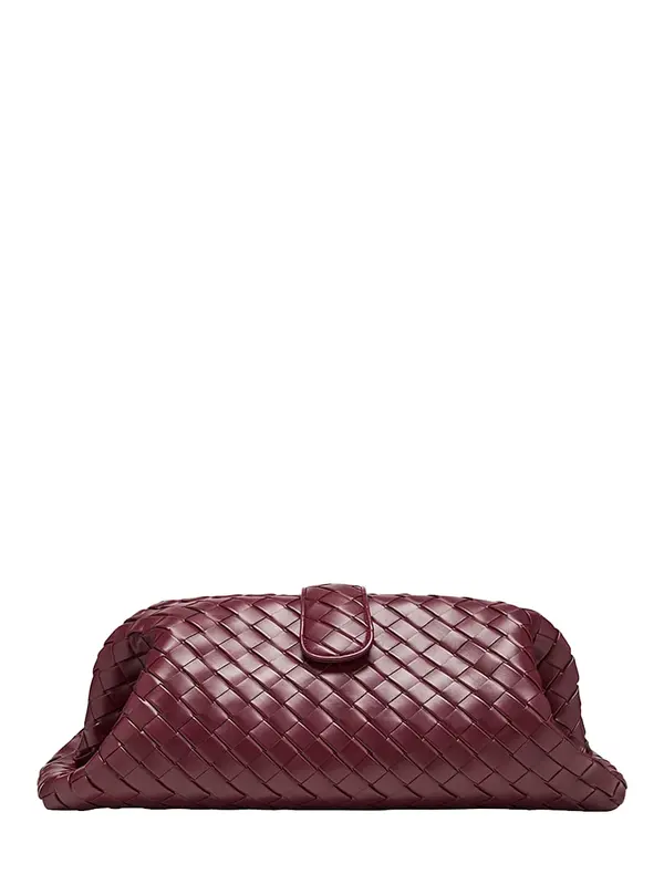 Bottega Veneta Maxi Lauren 1980 Leather Clutch Bag - Barolo
