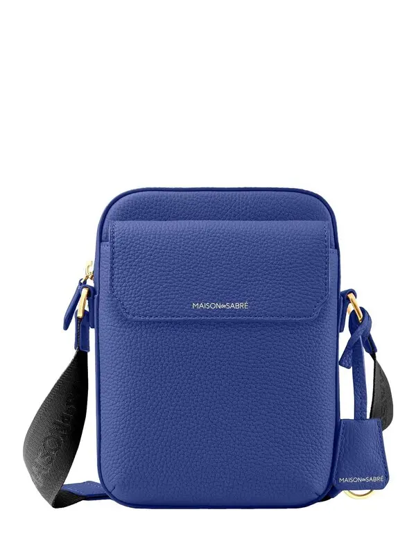 MAISON DE SABRE Leather Messenger Bag - Lapis Blue