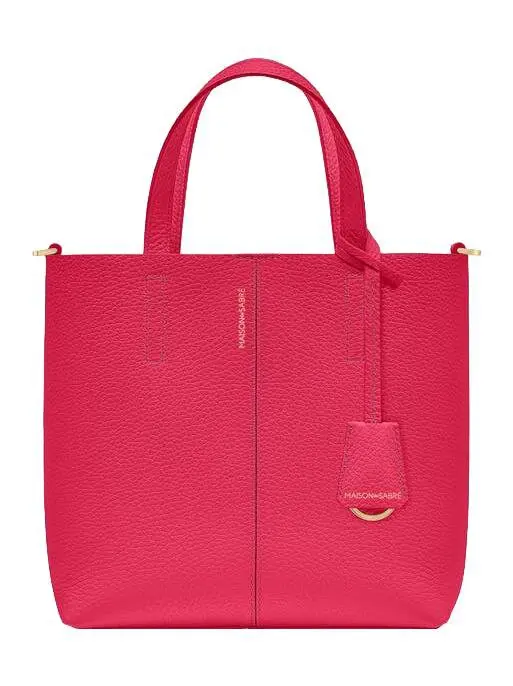 MAISON DE SABRE Small Leather Soft Tote - Fuchsia Lavender