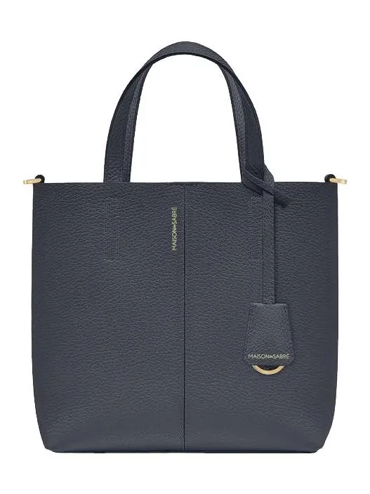 MAISON DE SABRE Small Leather Soft Tote - Graphite Sky