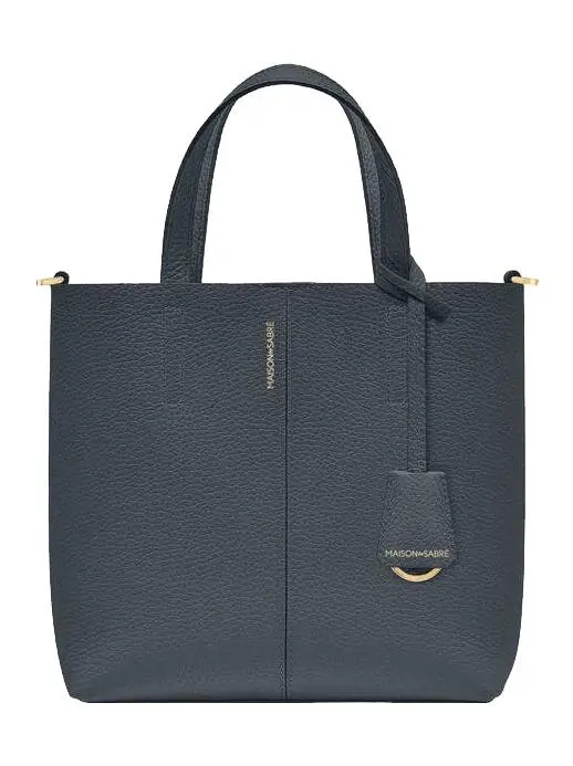 MAISON DE SABRE Small Leather Soft Tote - Graphite Sky