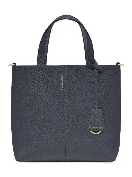 MAISON DE SABRE Small Leather Soft Tote - Graphite Sky