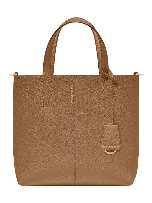 MAISON DE SABRE Small Leather Soft Tote - Sandstone Manhattan
