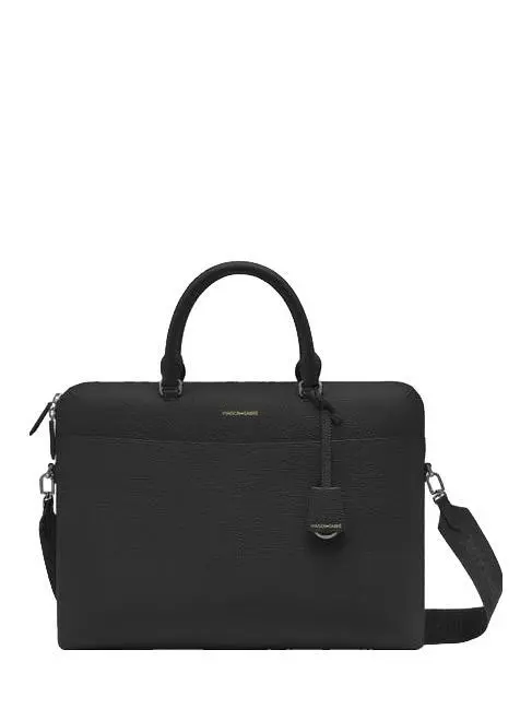 MAISON DE SABRE Leather Laptop Bag - Black Caviar