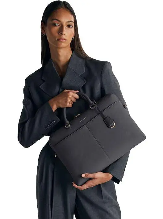 MAISON DE SABRE Leather Laptop Bag - Graphite Grey