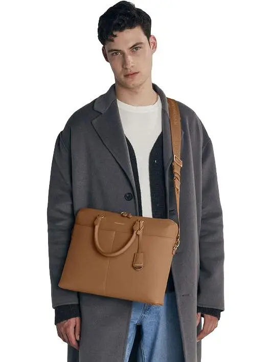 MAISON DE SABRE Leather Laptop Bag - Sandstone Brown