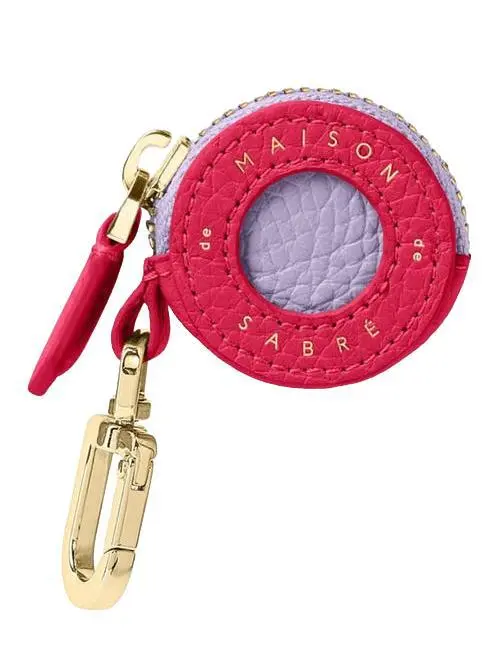 MAISON DE SABRE Leather Airtag Charm - Fuchsia Lavender