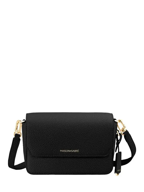 MAISON DE SABRE Mini Leather Flap Bag - Black Caviar