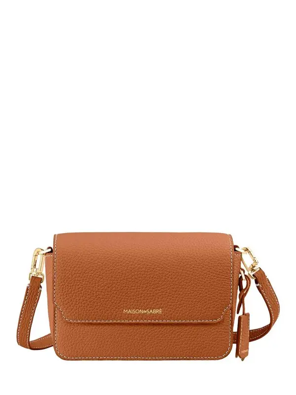 MAISON DE SABRE Mini Leather Flap Bag - Pecan Brown