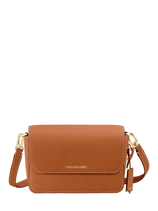 MAISON DE SABRE Mini Leather Flap Bag - Pecan Brown