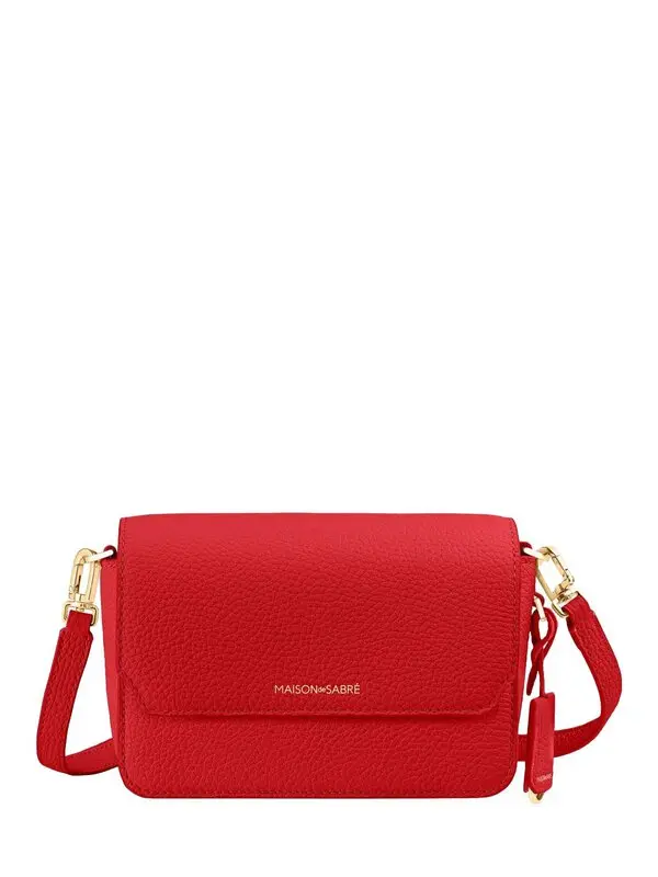 MAISON DE SABRE Mini Leather Flap Bag - Pomegranate Red