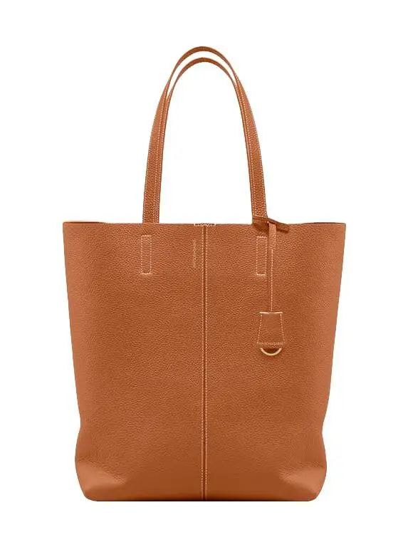 MAISON DE SABRE Tall Leather Tote - Pecan Nude