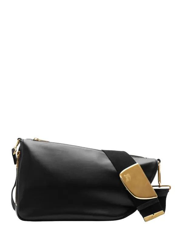 Burberry Medium Shield Leather Messenger Bag - Black