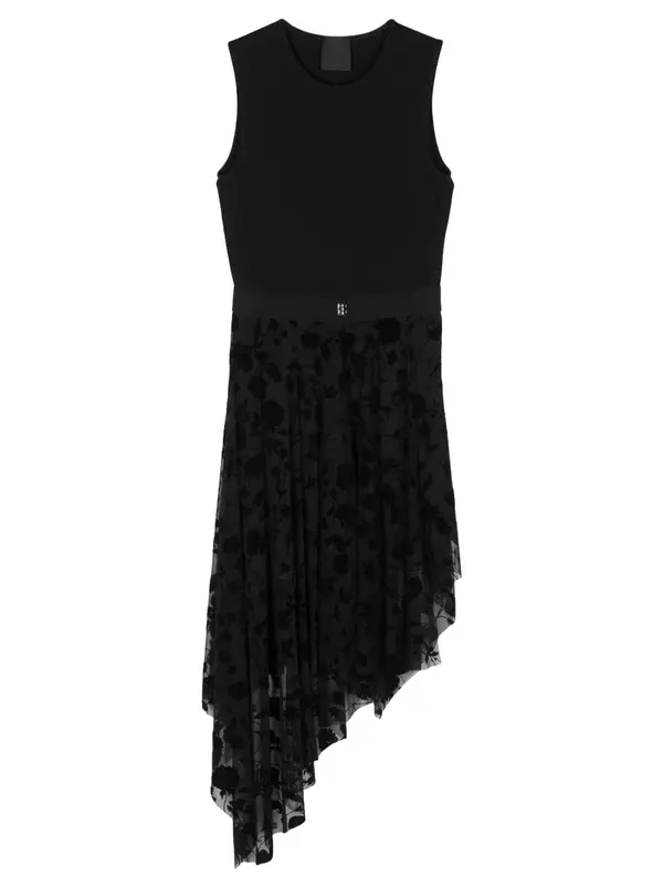 Givenchy Ribbed-knit Asymmetric Dress - Black