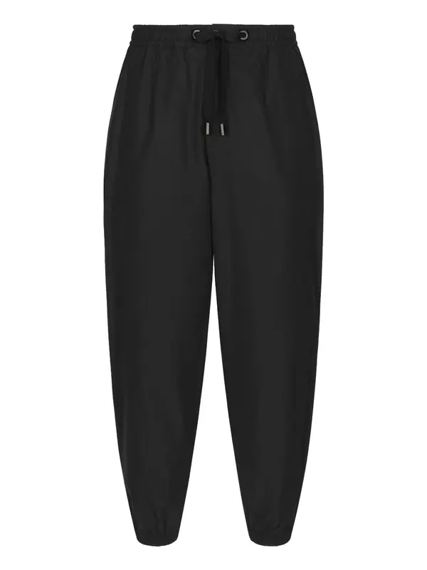 Dolce & Gabbana Drawstring-waist Cotton Track Pants - Black