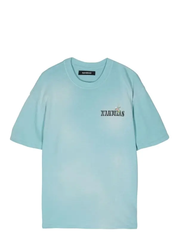 NAHMIAS Logo-print Cotton T-shirt - Blue