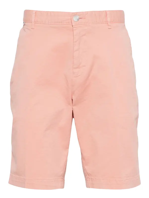 Hugo Boss Logo-patch Cotton-blend Knee-length Shorts - Pink
