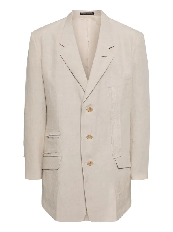 Y’s Linen Panelled Jacket - Neutrals