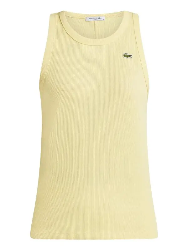 Lacoste Logo Appliqué Ribbed Tank Top - Yellow