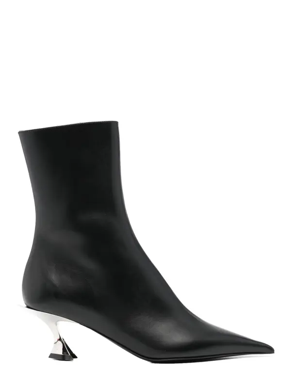MUGLER 60mm Leather Ankle Boots - Black